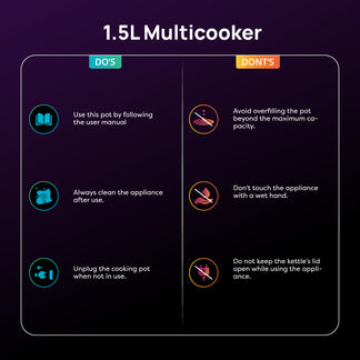 Buy 1.5L Multicooker Kettle with Cool Touce Function | Wipro